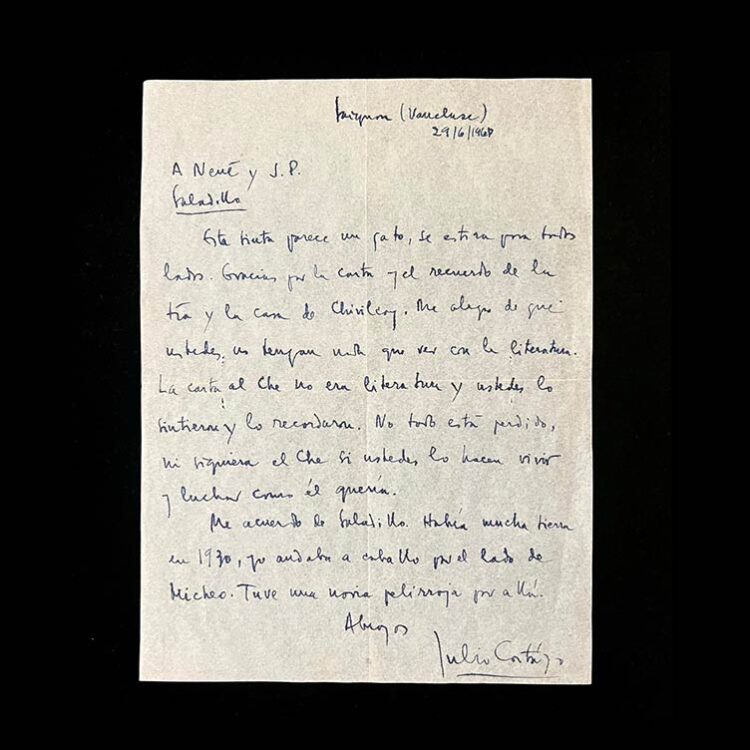 Carta Manuscrita de Julio Cortázar - El Enamorado Librería Anticuaria ...